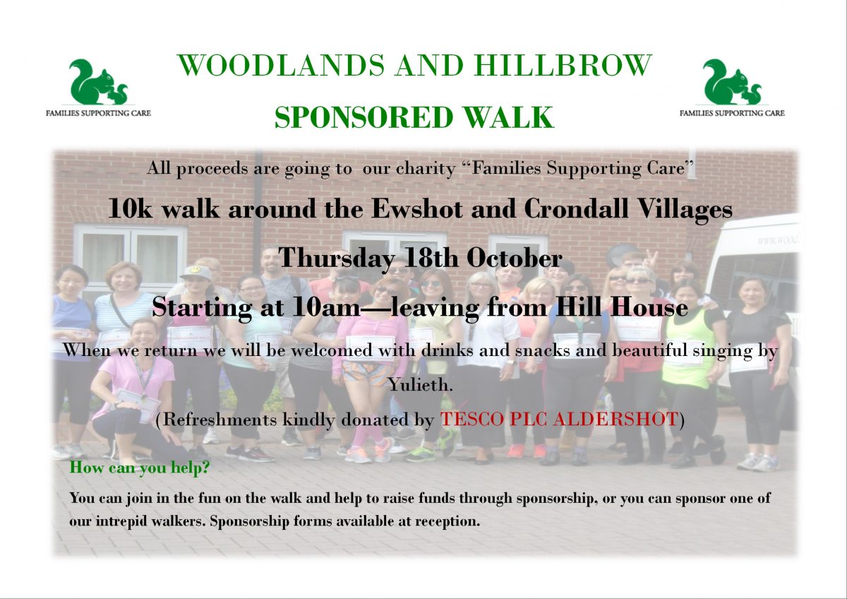 2018 Sponsored Walk - Woodlands and Hill Brow Residential Care Home